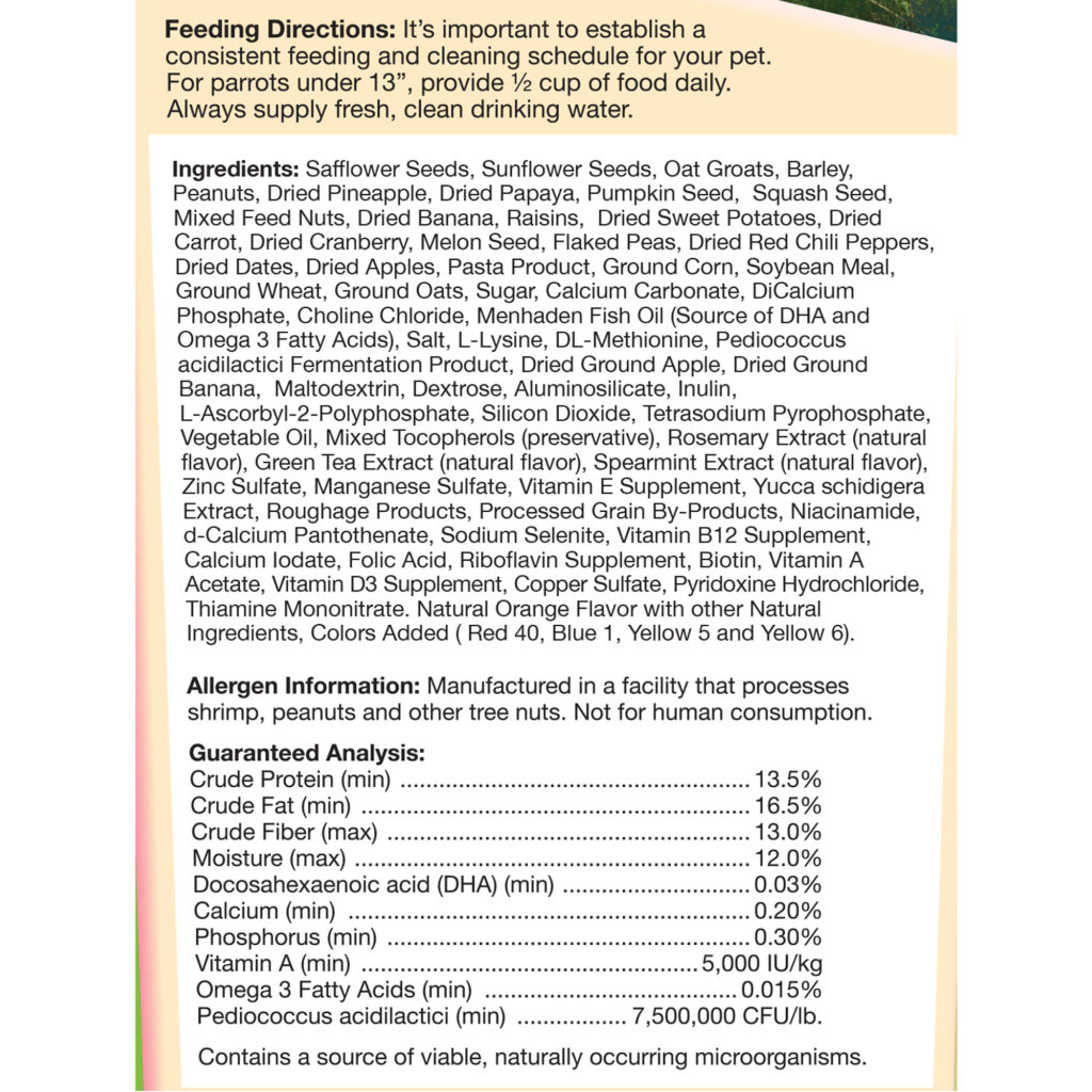 Brown's Pet Food | Tropical Carnival® Gourmet Small Hookbill Food